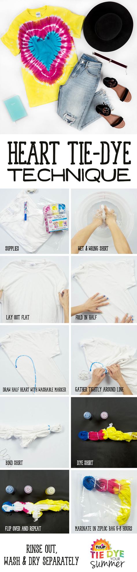 Tie Dye Your Summer | heart tie-dye technique